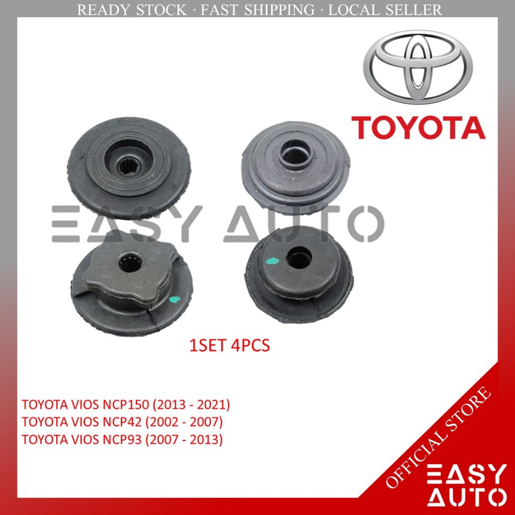 1SET 4 PIECES !! TOYOTA VIOS NCP42 NCP93 NCP150 (2002-2021) - 48755-0D060 REAR ABSORBER BUSH ...