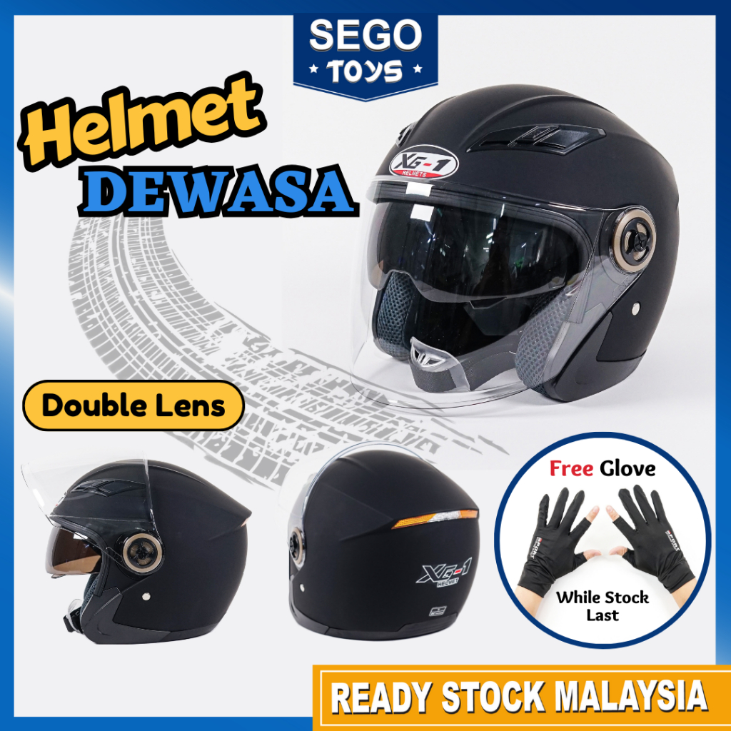[Segotoys] Topi keledar Motorcycle Helmet Double Lens Motorcycle Helmet ...