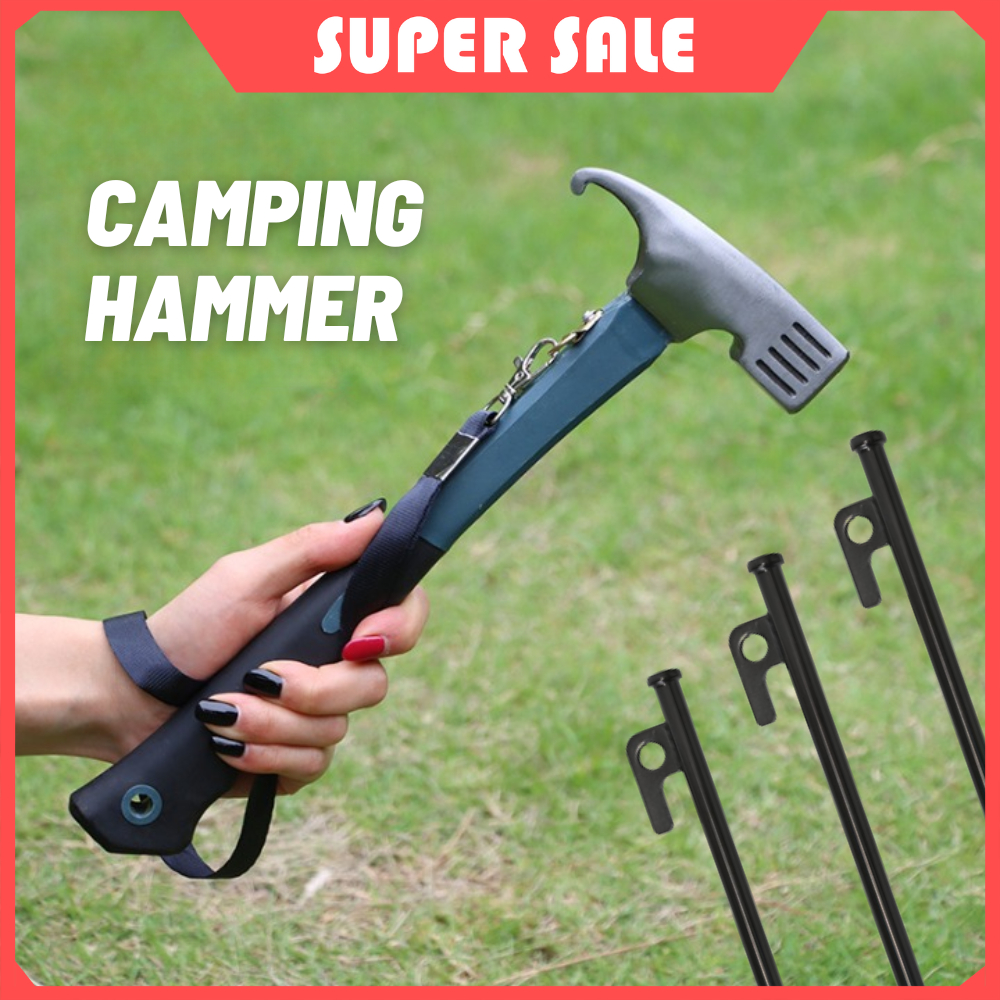 Multifunction Camping Hammer for Tent Peg with Tent Stake Remover ...