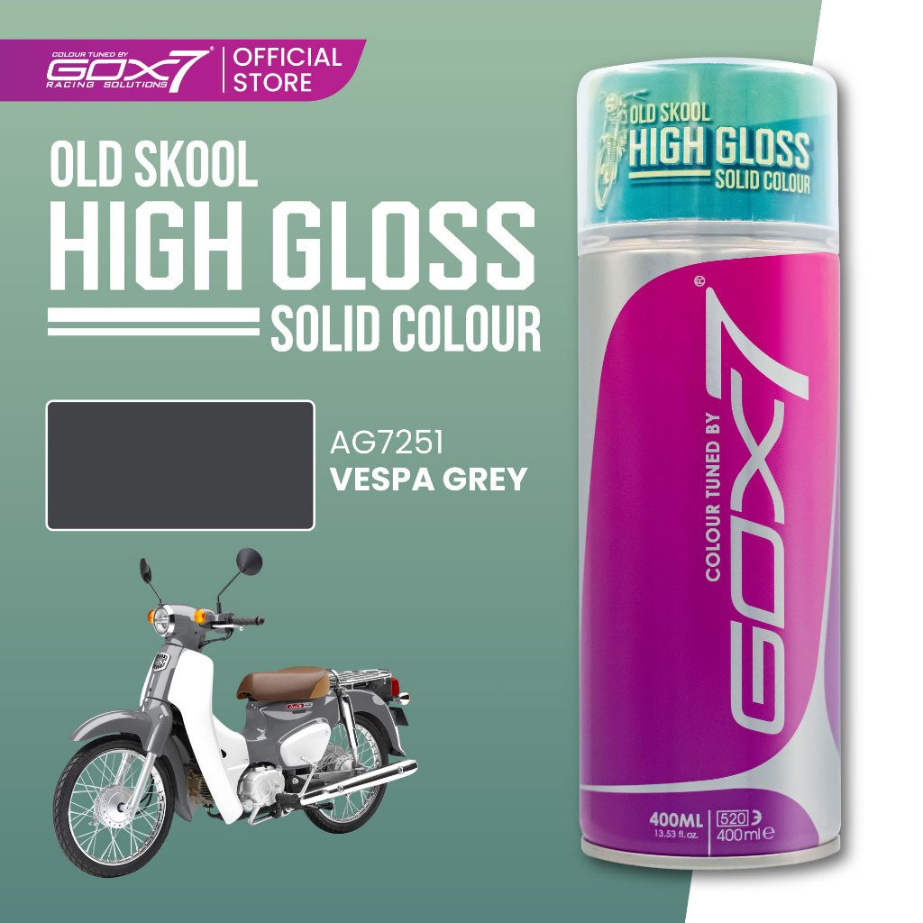 Gox7 High Gloss Solid Color Series AG7251 Vespa Grey-400ml Spray Paint ...