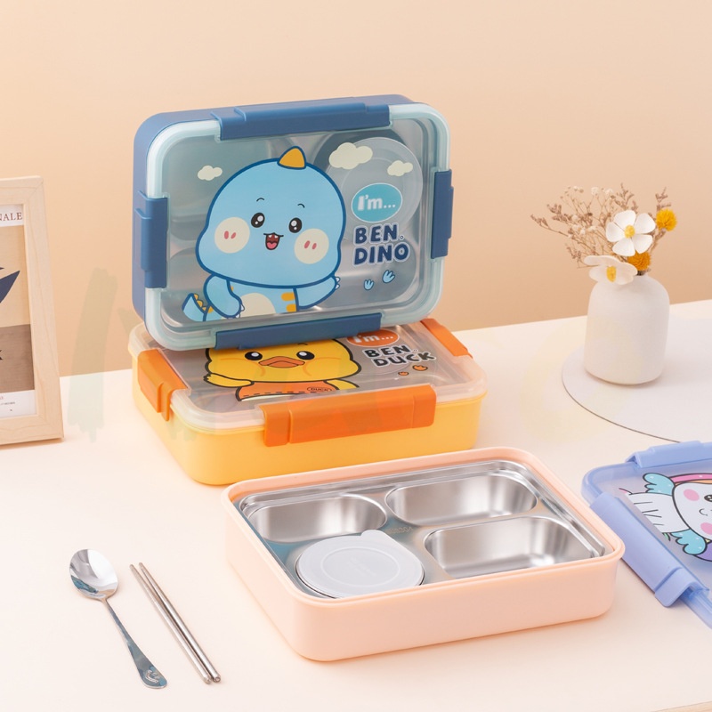 Cute Lunch Box for Kids SUS 304 Stainless Steel Lunch Box set Children ...