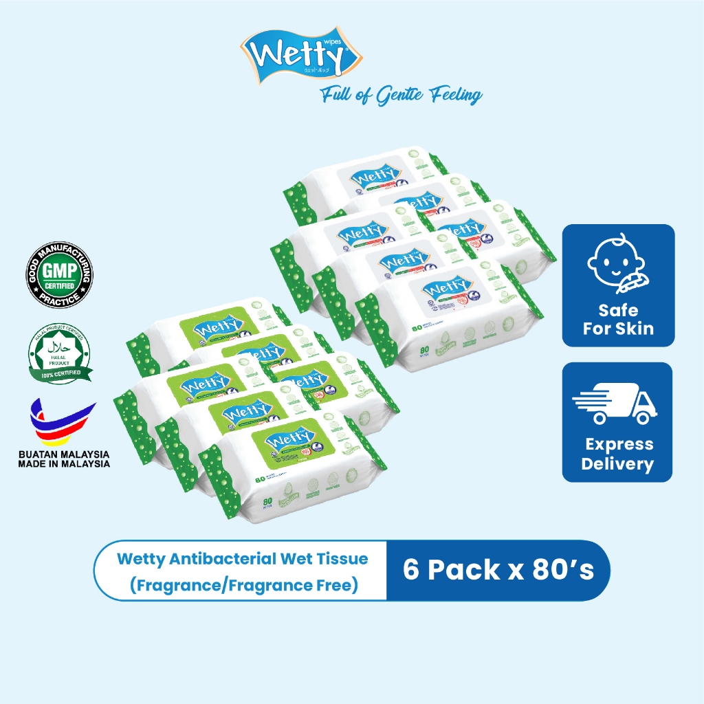 Wetty Antibacterial Wet Tissue with Fragrance / Antibacterial Fragrance ...