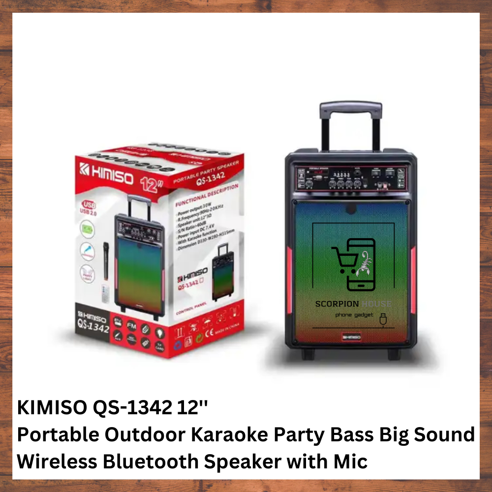 KIMISO QS-1342 12'' Portable Outdoor Karaoke Party Bass Big Sound ...