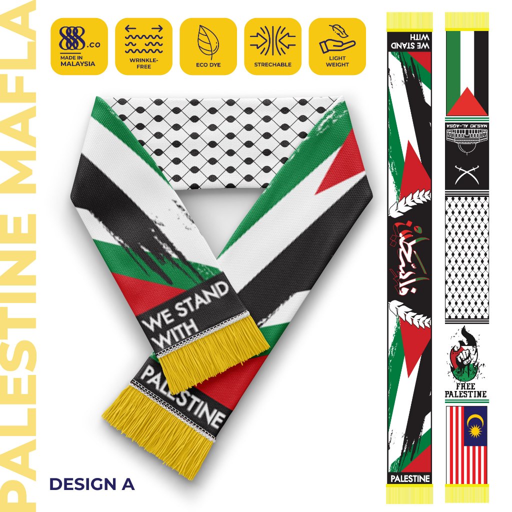 888.CO Mafla Palestine Selendang Scarves / Tshirt Intifada Free ...