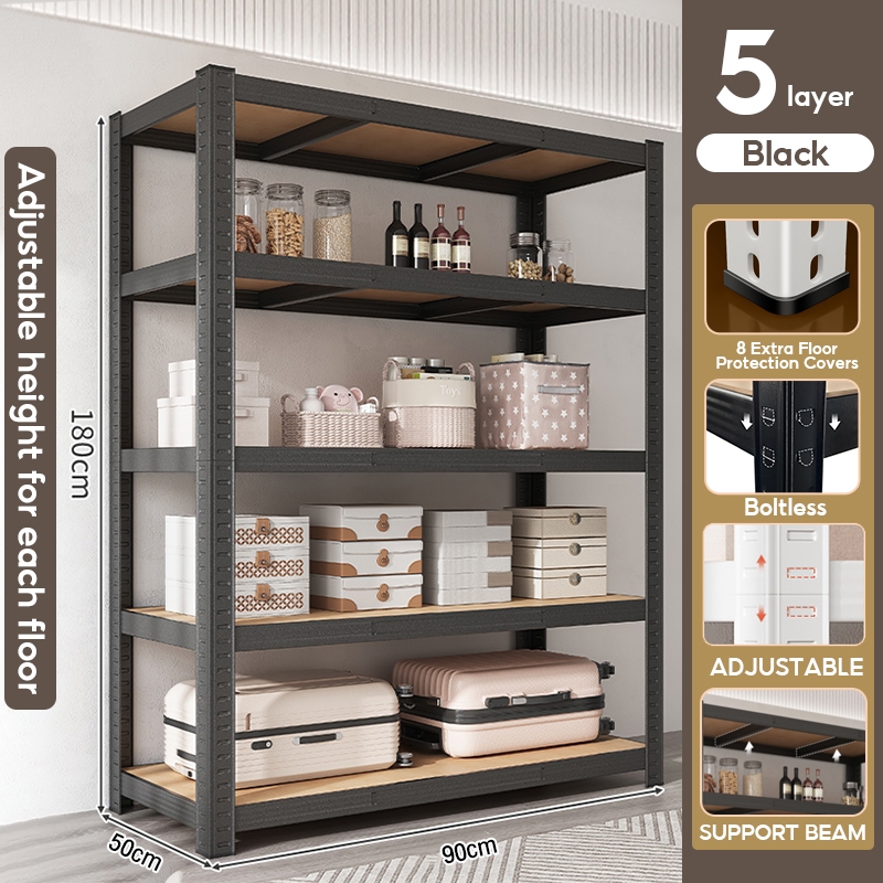 Boltless Rack Shelf Rack Home Kitchen Store Storage Rack Warehouse Rak ...