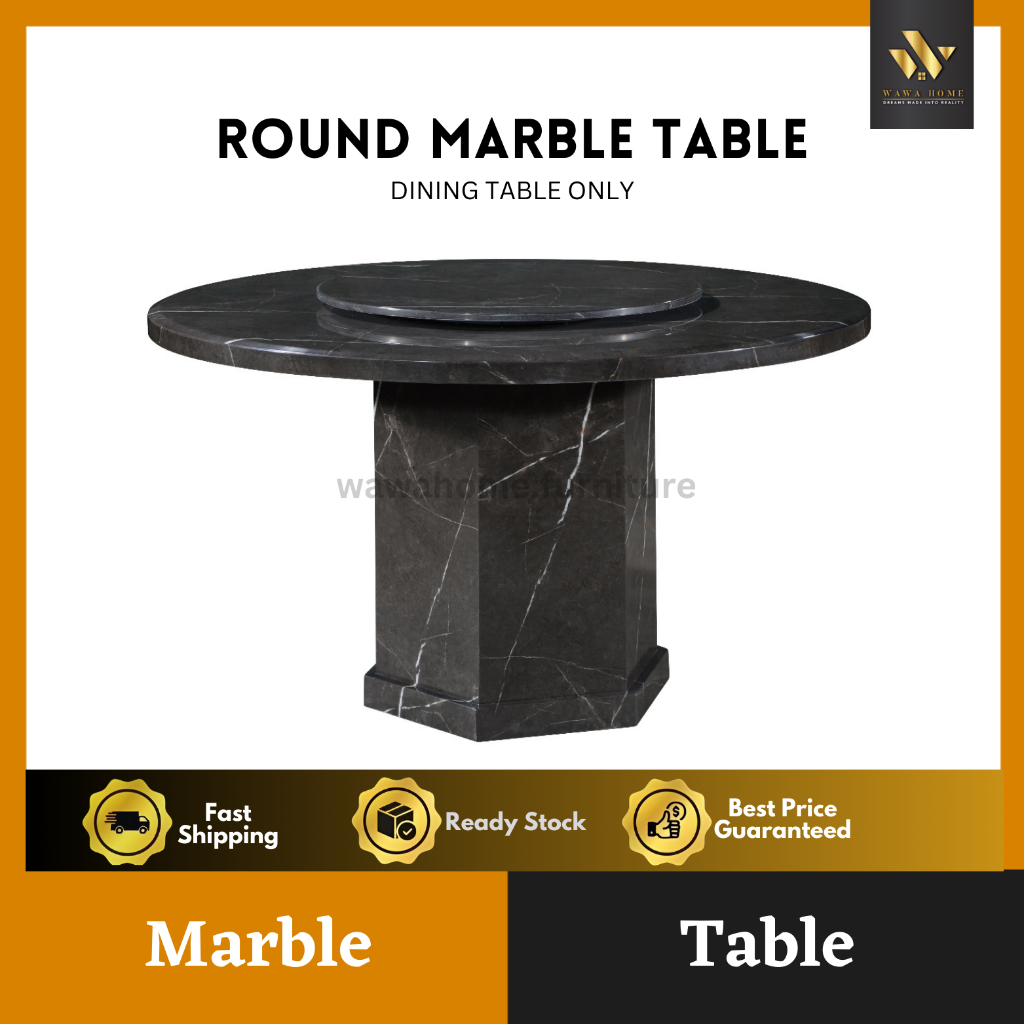 Round Marble Dining Table Only / Meja Makan Bulat Marble - WT978-A/B ...
