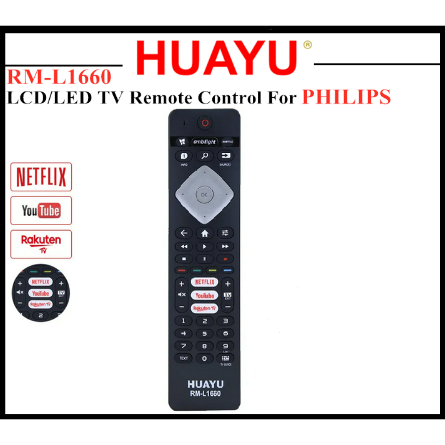 HUAYU LCD/LED TV REMOTE CONTROL REPLACEMENT FOR PHILIPS (RM-L1660) | Shopee Malaysia