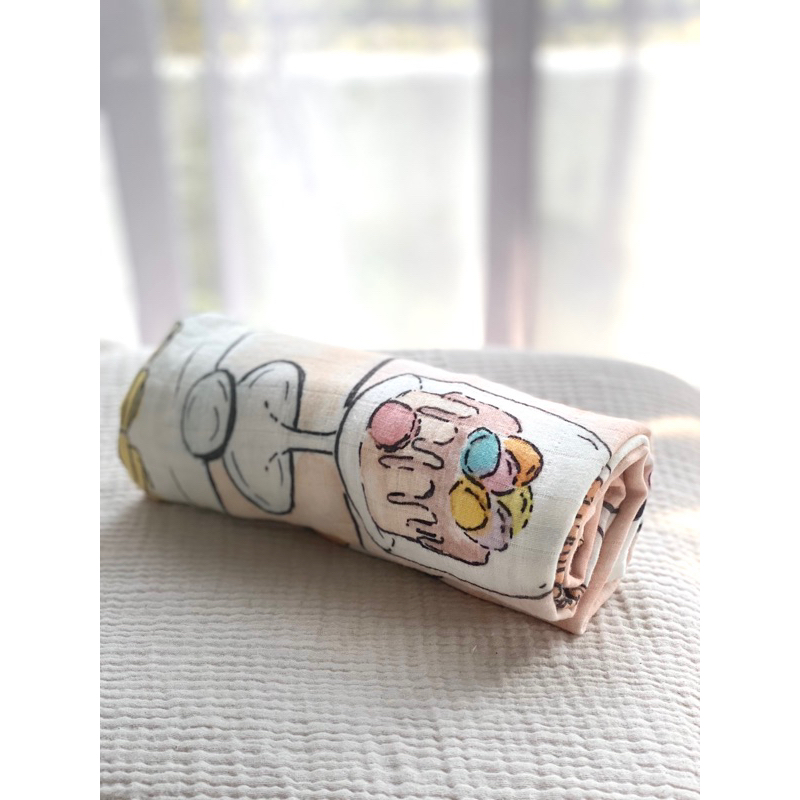 Bakery Scene 100% GOTS organic cotton muslin swaddle | Shopee Malaysia