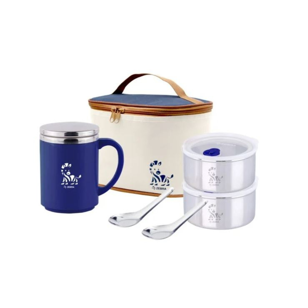 Zebra Thailand 12cm Food Storage & Double Wall Mug Set (Jolly Royal ...