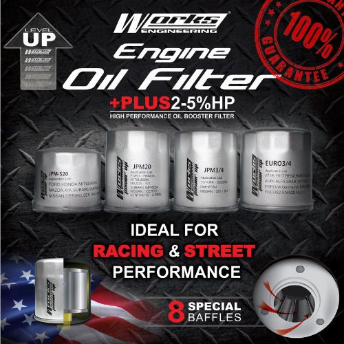 JPM 3/4 Works Engineering Performance Engine Oil Filter - Toyota ...