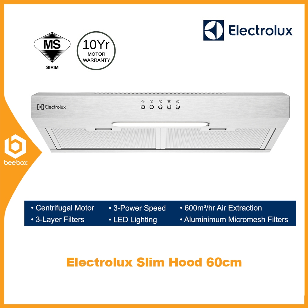 Electrolux Slim Hood Stainless Steel 60CM ECF-6214X ECF6214X Hud Nipis ...