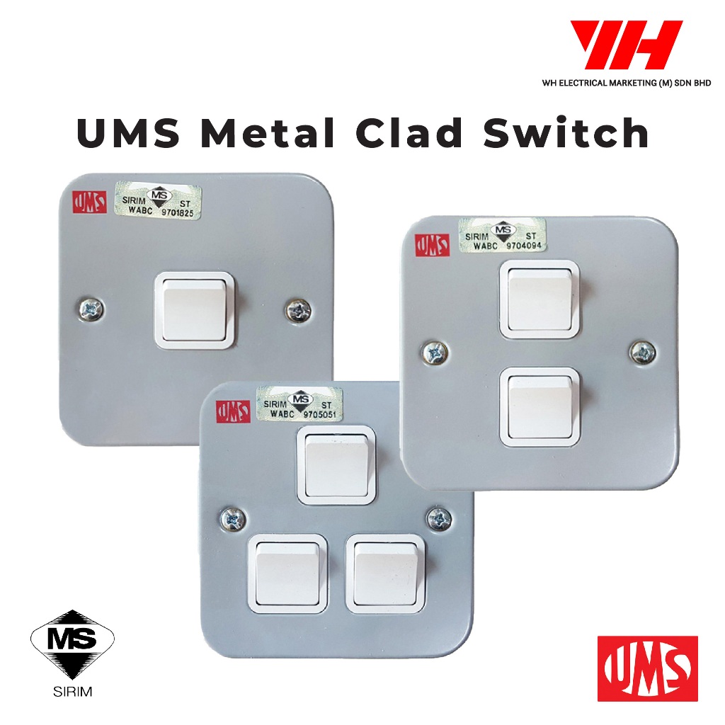 UMS Electrical Metal Clad Switches & Sockets || Suis | Shopee Malaysia