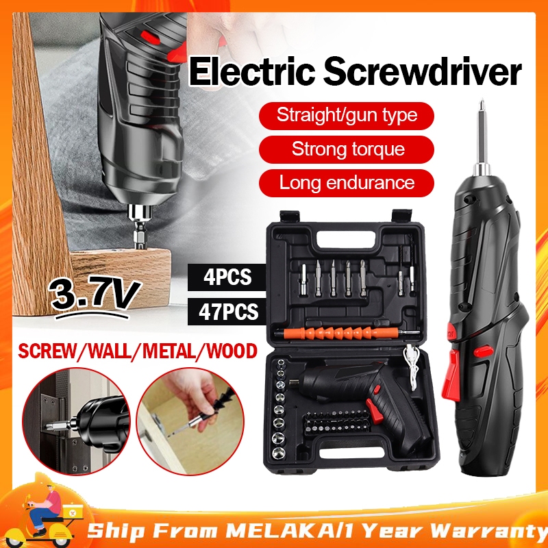 47PCS Drill Cordless Electric Screwdriver Drill 3.7V Cordless Drill ...