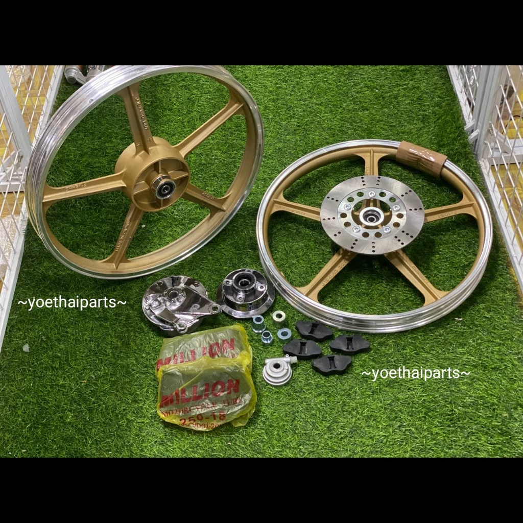 FREE TUBE!! RIM AR80 CUSTOM EX5 1 SET SIAP HUB BUSH SPEEDO GETAH HUB ...