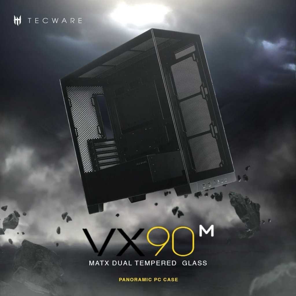 # TECWARE VX90M - Dual Tempered Glass mATX PC Case # [BLACK] | Shopee ...