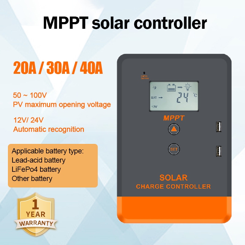 PowMr MPPT Solar Charger Controller 20A 30A 40A 12V/24V Auto Solar ...