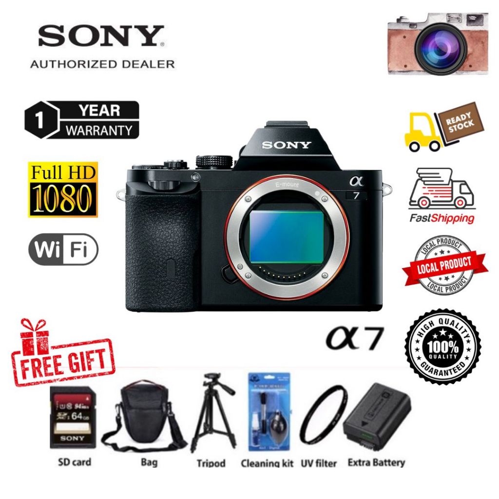 Sony A7 mark 1 FULL FRAME 24.3MP EXMOR CMOS SENSOR WIFI ( 1 Year ...
