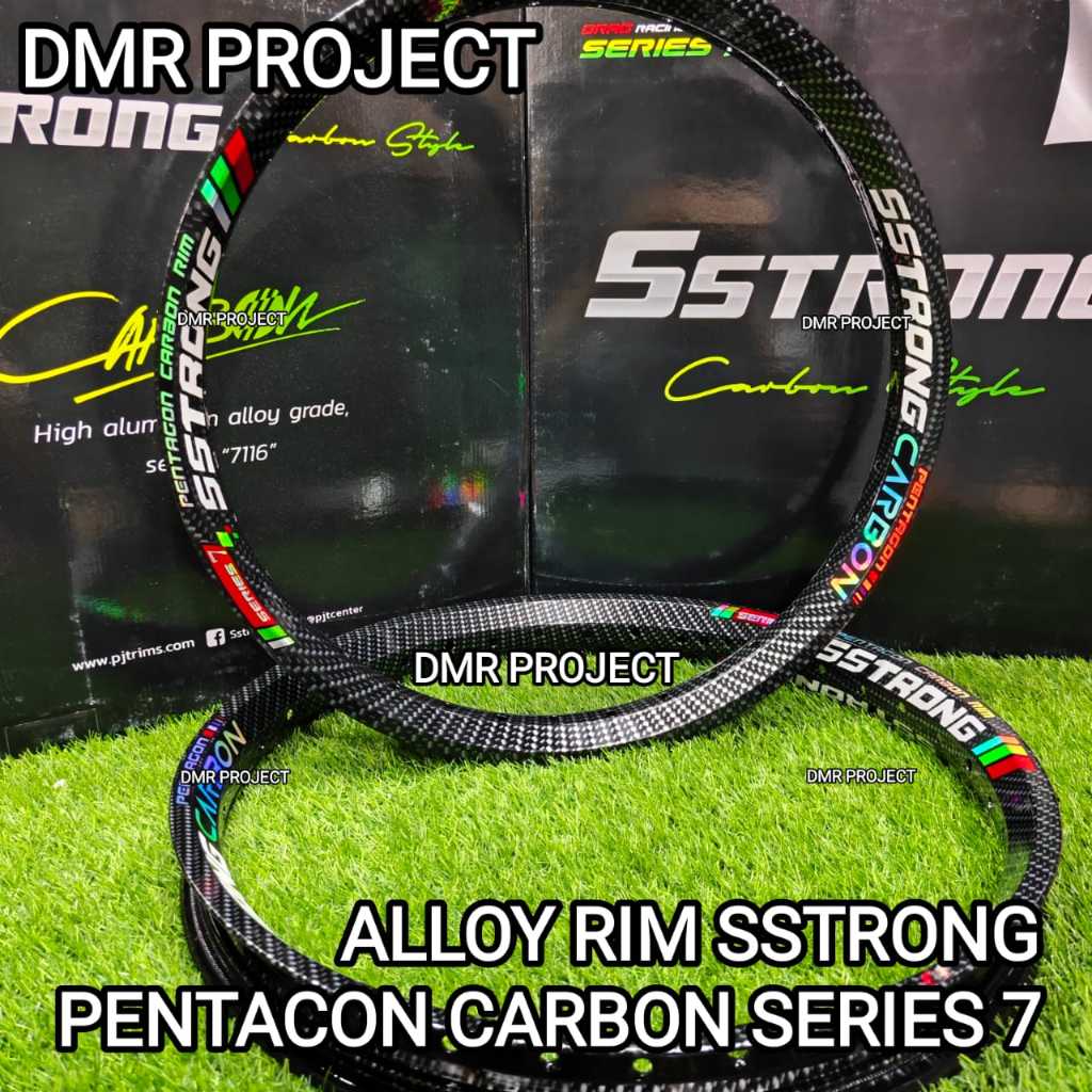 [SSTRONG CARBON] ALLOY RIM 1.40X17 (2PCS/SET) PENTAGON CARBON SERIES 7 SSTRONG RIM ALLOY CARBON ...