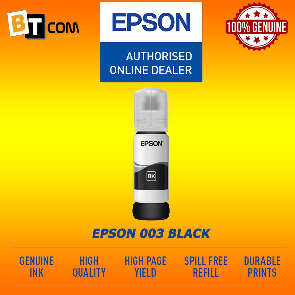 EPSON 003 BLACK, CYAN, MAGENTA, YELLOW ORIGINAL INK BOTTLE T00V100 ...