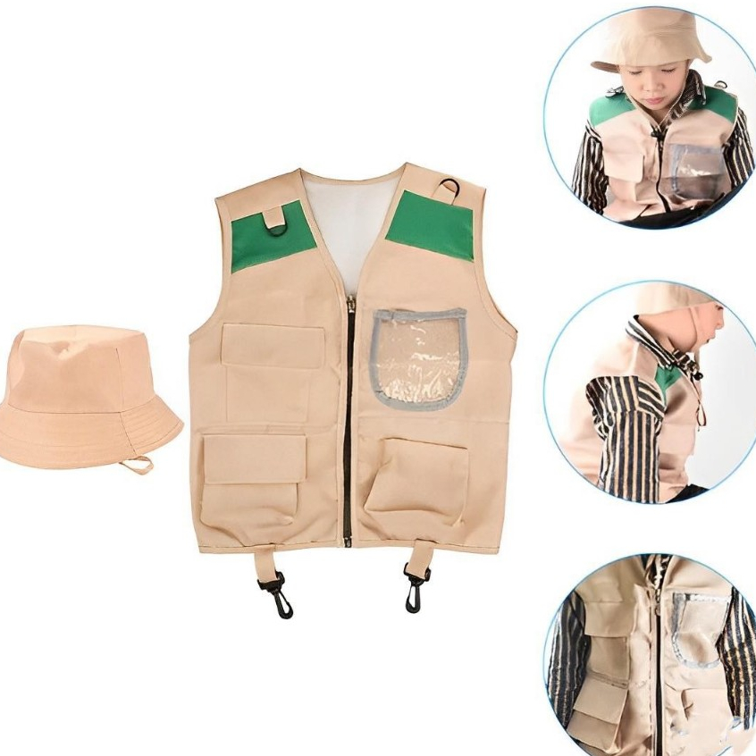 💥Malaysia Ready Stock💥Explorer Science Adventure Vest and Hat Set ...