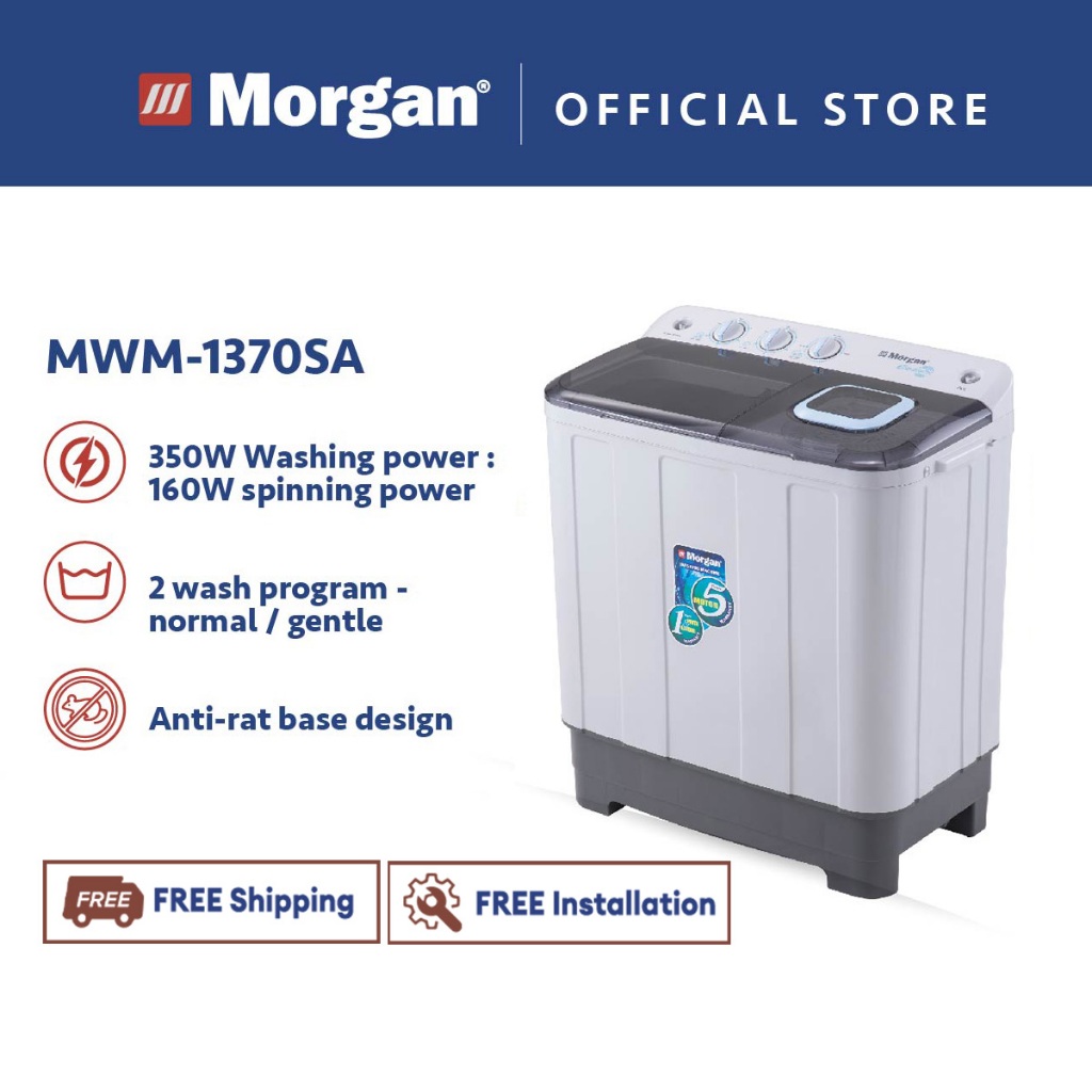 Morgan Semi Auto Washer 7KG Washing Machine MWM-1370SA | Shopee Malaysia