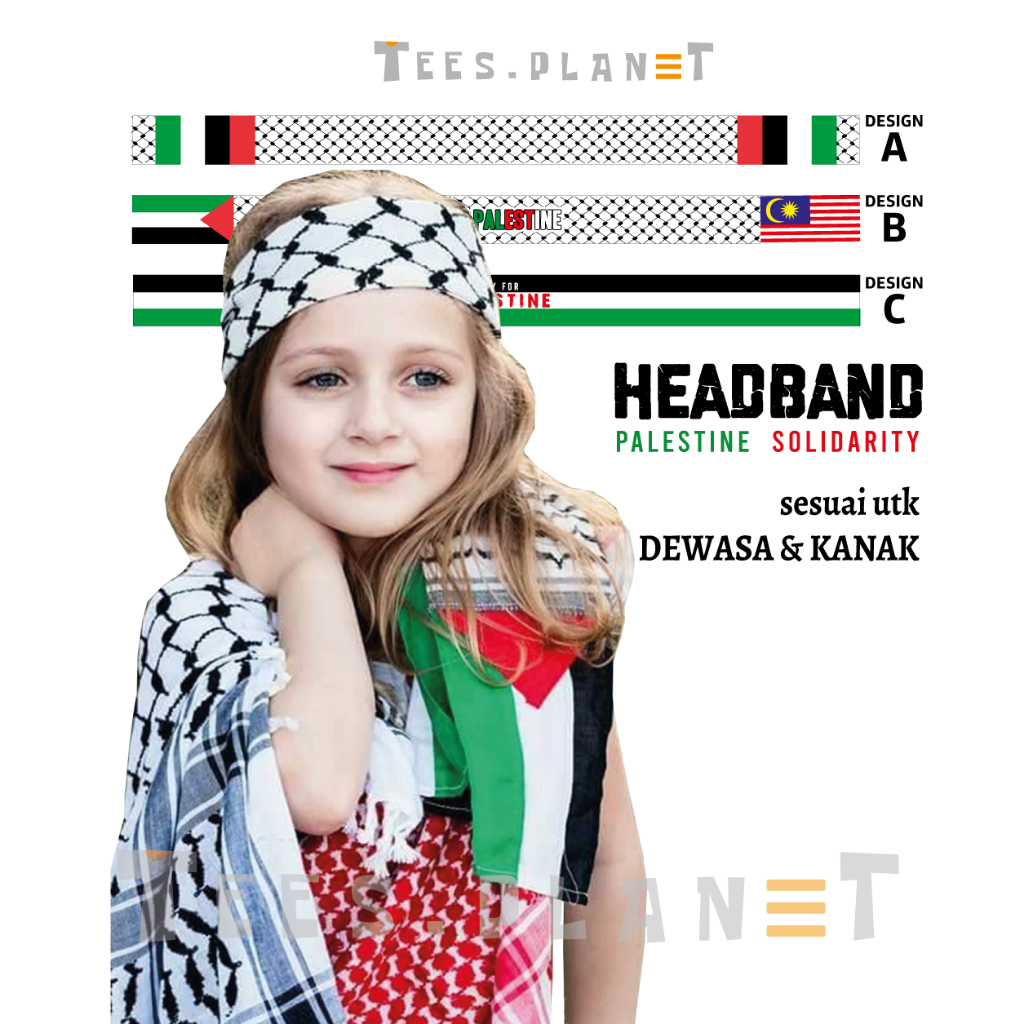 HEADBAND PALESTINE utk Dewasa & Kanak Material High Quality PALESTIN ...