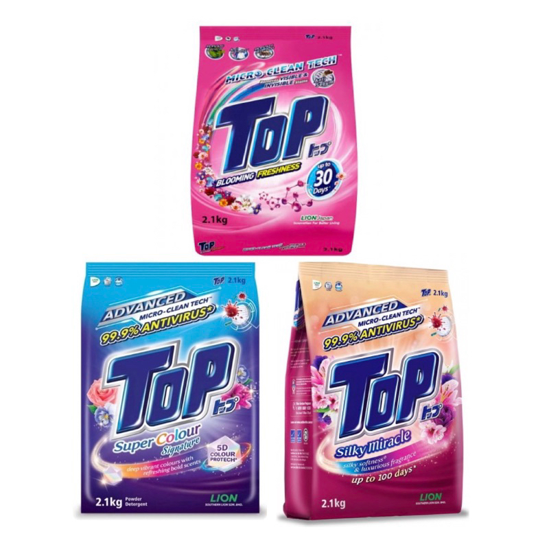 TOP Powder Detergent 2.1KG Super Color / Silky Miracle / Blooming ...