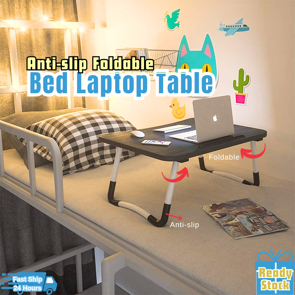Meja Lipat Mudah Alih Meja Atas Katil Folding Laptop Computer Table Bed ...