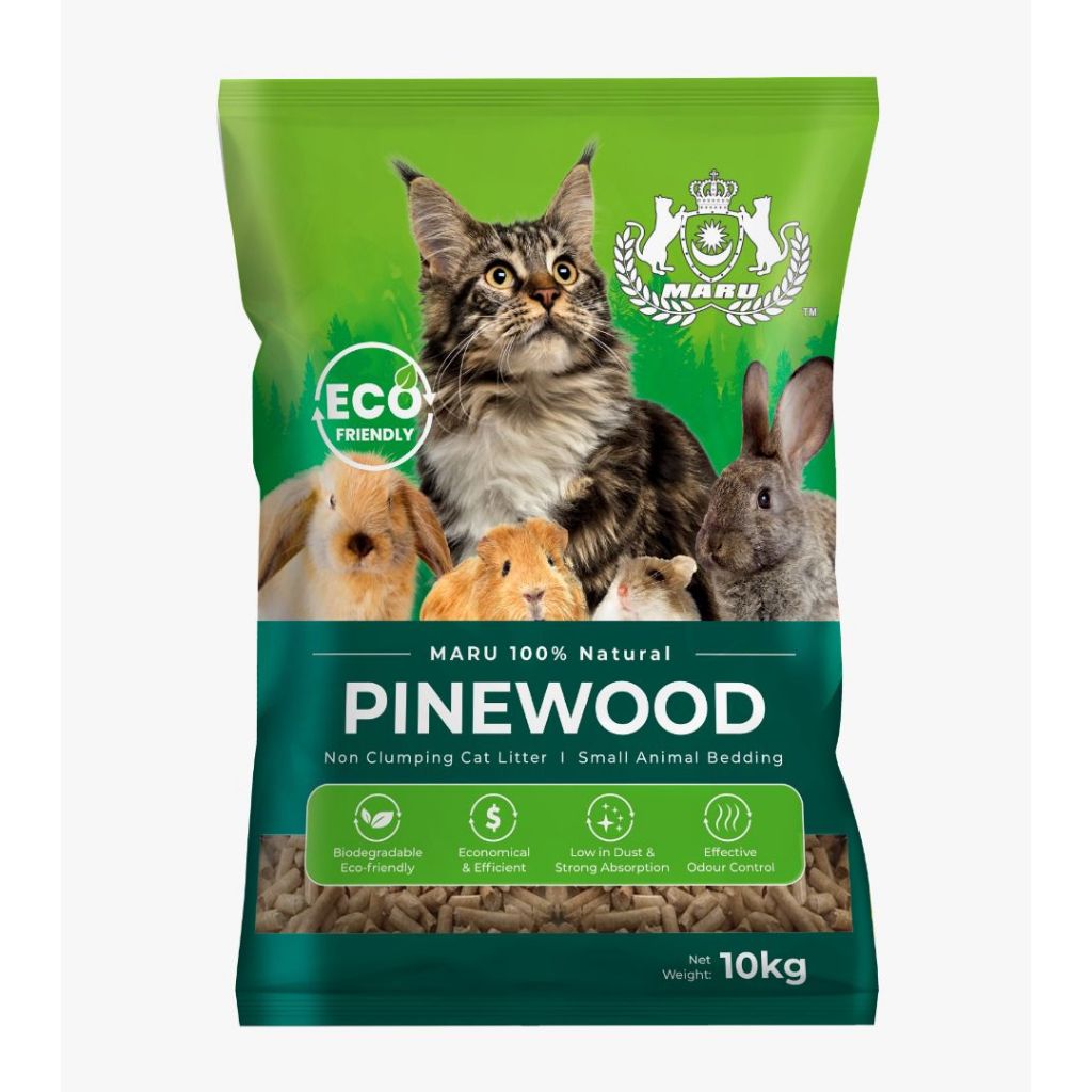 🔥🔥🔥HOT! [SUPER PREMIUM QUALITY] Maru Natural Pinewood / Pinewood Cat Litter 10KG | Shopee Malaysia