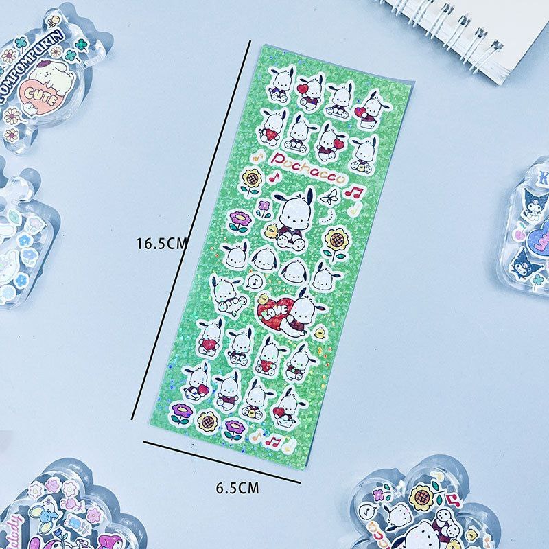 Cartoon Sticker Sanrio Laser Notebook Sticker Goo Card Sticker DIY ...