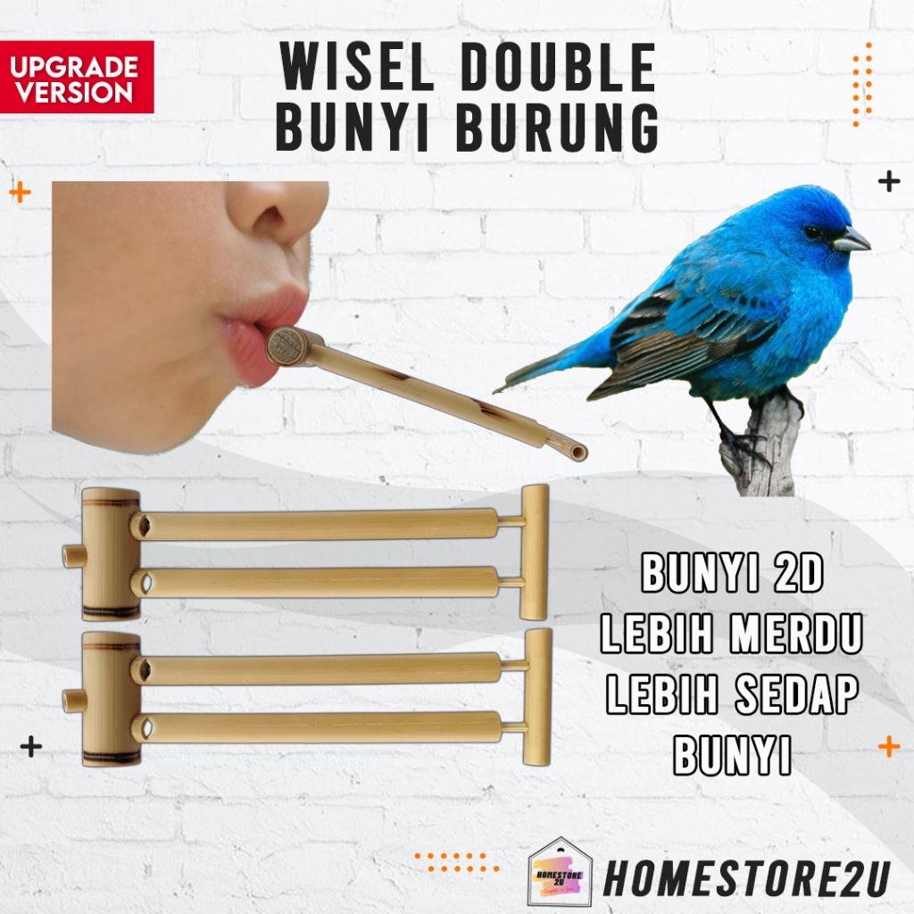 Wisel buluh burung double mainan Traditional whistle bamboo bird mainan ...