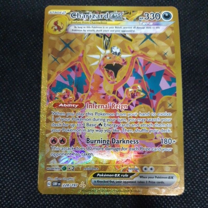 Pokemon Card TCG : Obsidian Flames : Charizard EX 228/197 100% Original ...