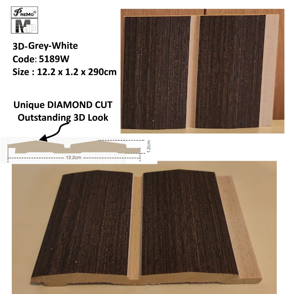 PREMO Fluted/Flat Wall Panel-Duo Tone TV WALL-290cm Long 9.5ft-Wall ...