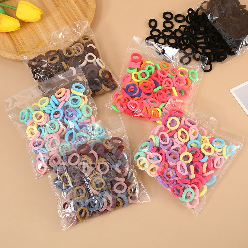 100pcs Colourful kid rubber High Elastic Small Rubber Getah Ikat Rambut ...