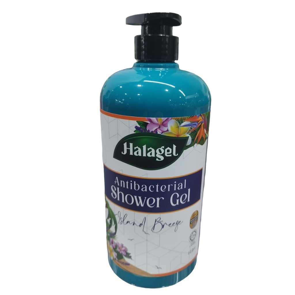 [Exp. 2026] HALAGEL 1 Liter ISLAND BREEZE [IRIS BLUE] Shower Gel ...