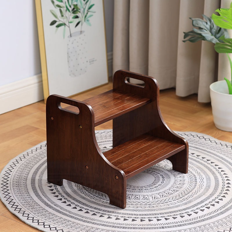 Step on footstool Bamboo stairs steps footstool kitchen raised ...