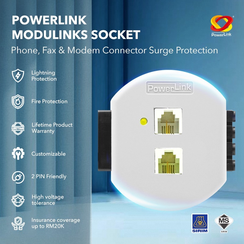 Powerlink Official Modulinks Socket Acc -PHONE, FAX & MODEM CONNECTOR ...