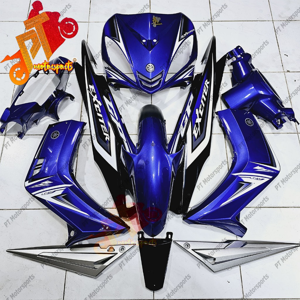 Yamaha Lc 135 V1 Cover Set Lc 135 Body Cover Set Dpbmc Blue Black Biru