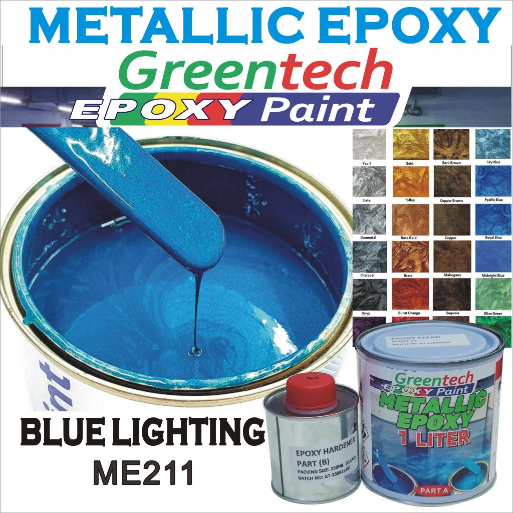 ME211 BLUE LIGHTING ( Metallic Epoxy Paint ) 1L METALLIC EPOXY FLOOR ...
