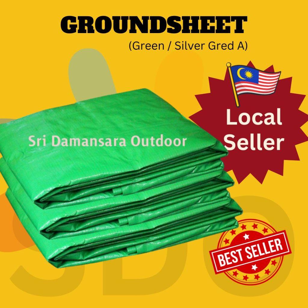 Groundsheet Gred A 10'x12'(Green/Silver) | Shopee Malaysia