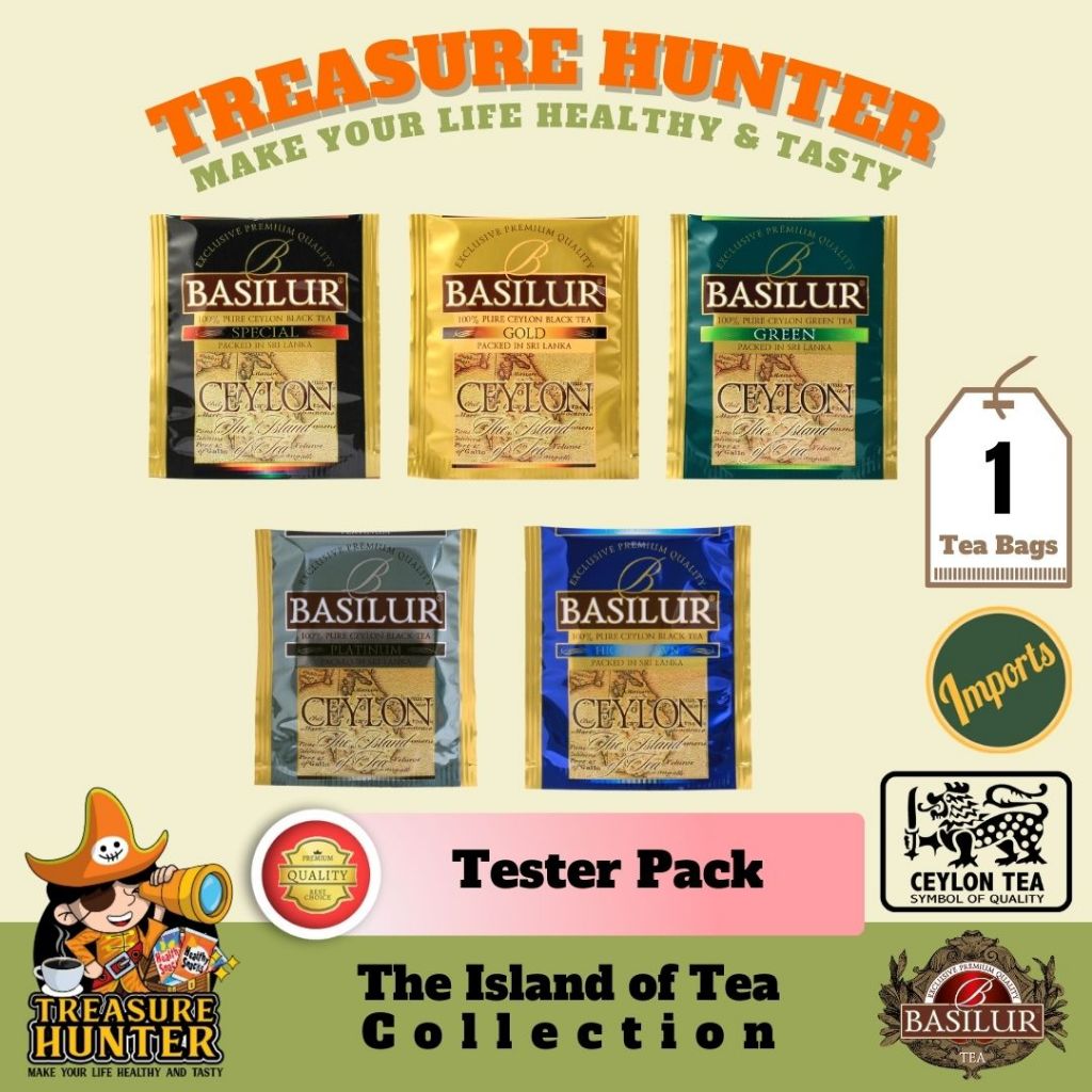 Basilur The Island of Tea Tester Pack with Individual Foil Wrapped ...