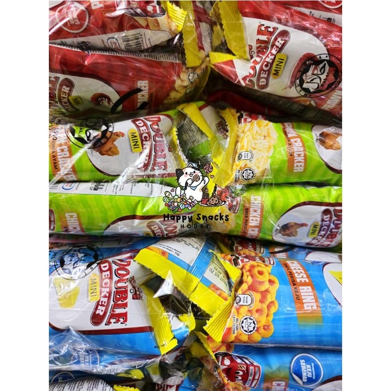 [30pcs x 10g] Mamee Double Decker Mini Crackers Prawn Chicken Cheese ...