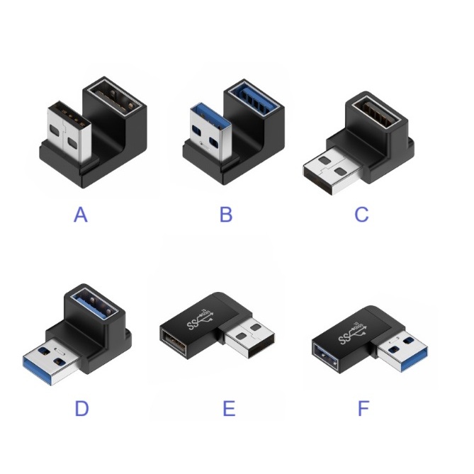 Various Types of USB3.0 Connector M to Female Left Right Up Down Angled ...