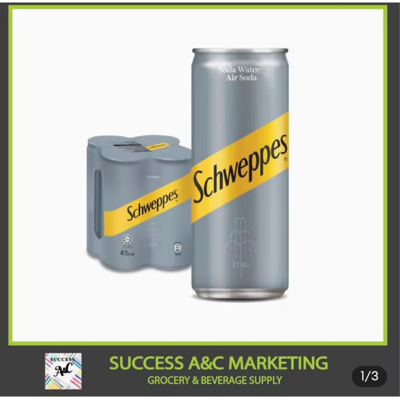 Schweppes Soda Water Can 12 x 320ml / CARTON (MAXIMUM ORDER 4 CARTON ...