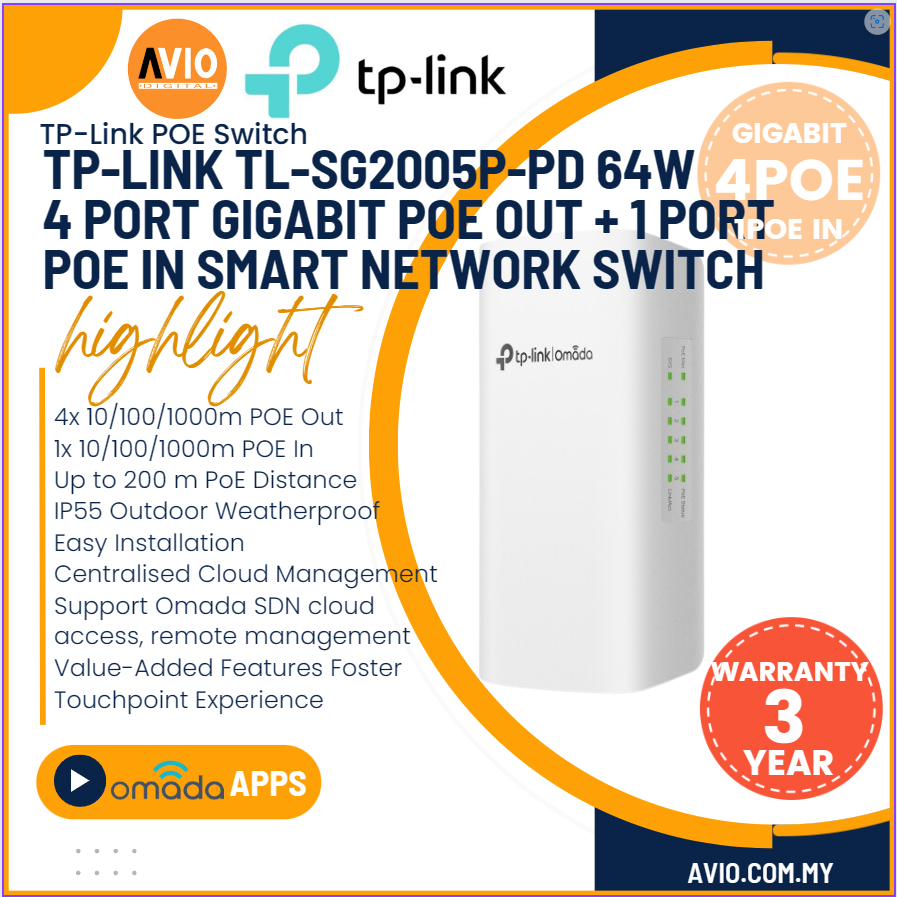 TP-LINK Tplink 4 +1 Port Gigabit Smart POE Network Switch 4 Port ...