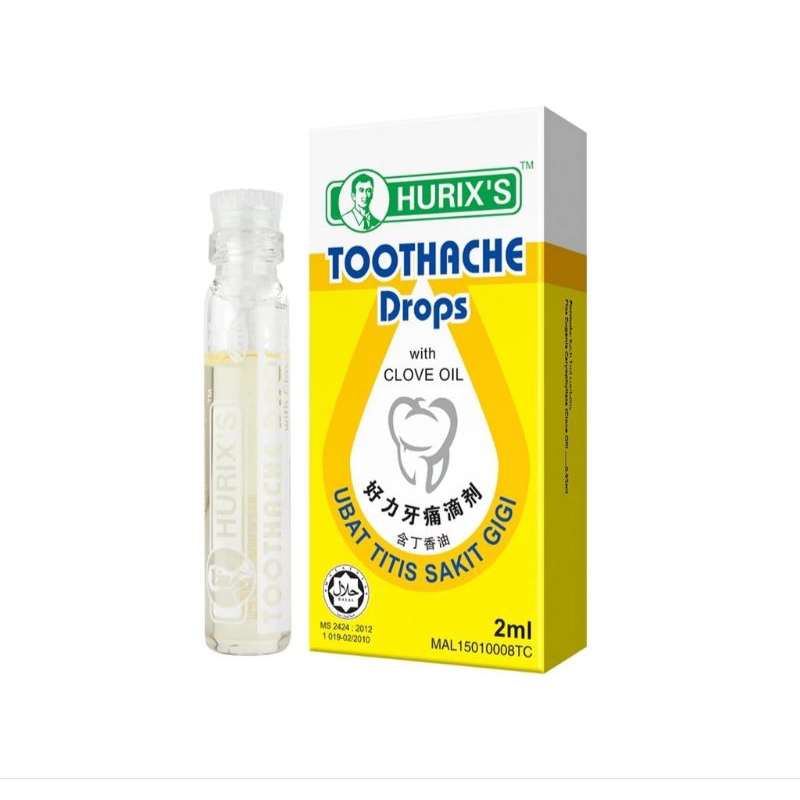 HURIX'S TOOTHACHE DROPS WITH CLOVE OIL / UBAT TITIS SAKIT GIGI 2ML ...