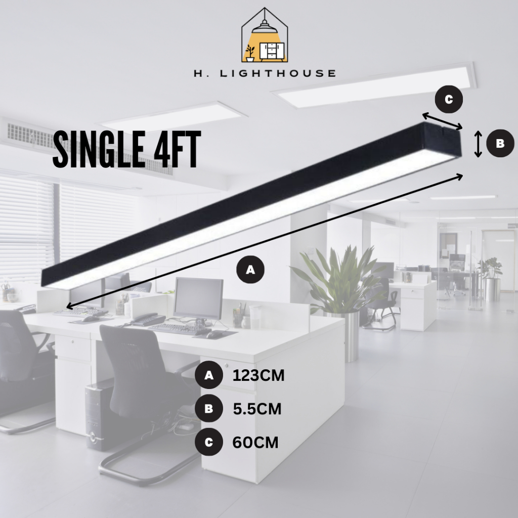 Lampu Panjang Siling Kalimantan LED T8 Linear Light 4FT Casing Tube ...