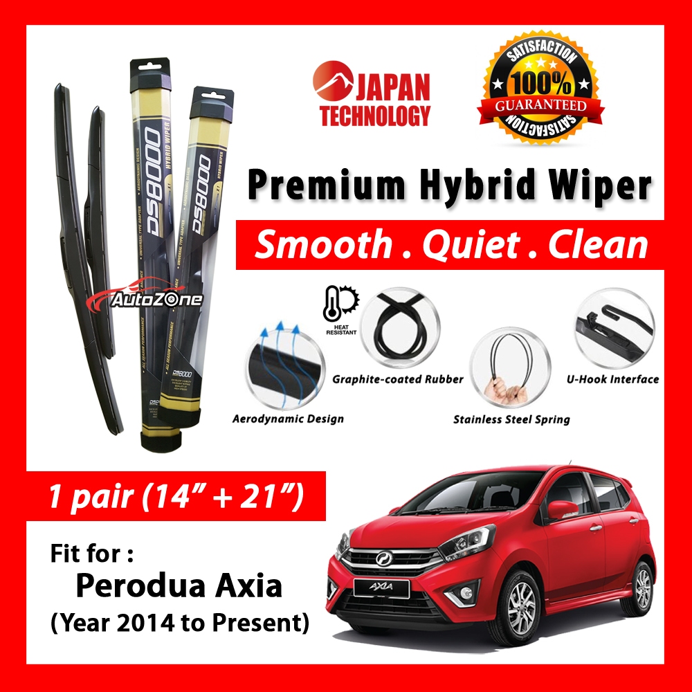 Perodua Axia (14”+21”) Hybrid Wiper (2014 to Present) (1 pair) Pengelap ...