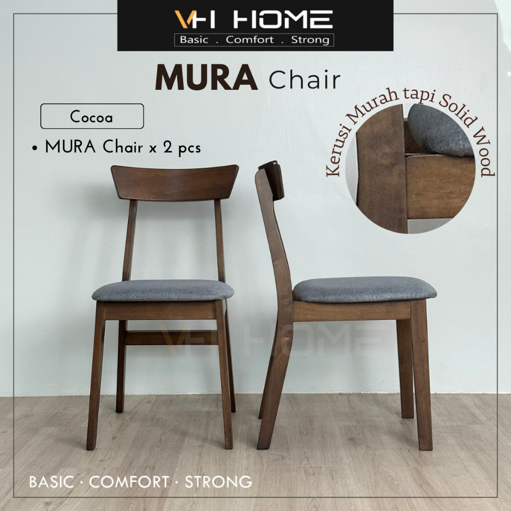 VH AUSTON Chair (2 pcs) Dining Chair Kerusi Makan Study Chair Solid ...