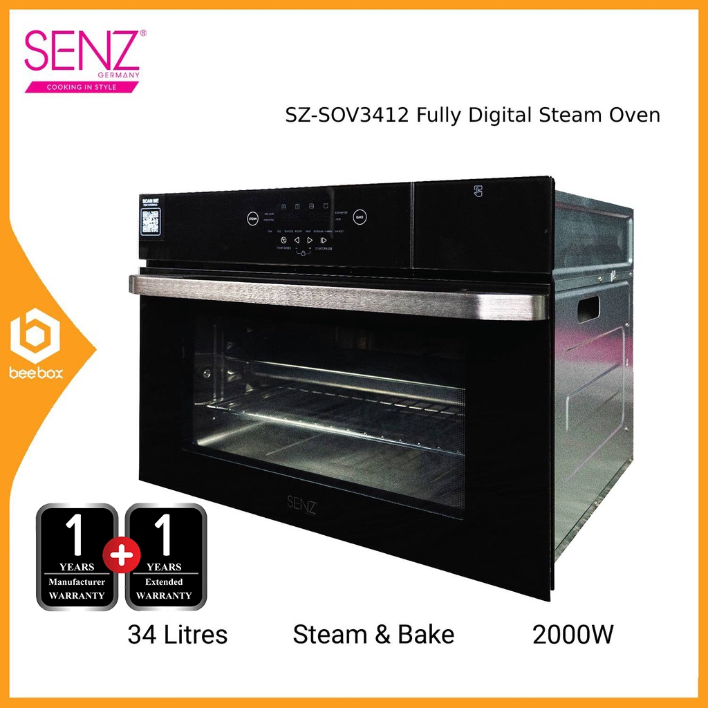 Senz SZ-SOV3412 FlexiSteam Pro Built-in Fully Digital Steam Oven 34L ...